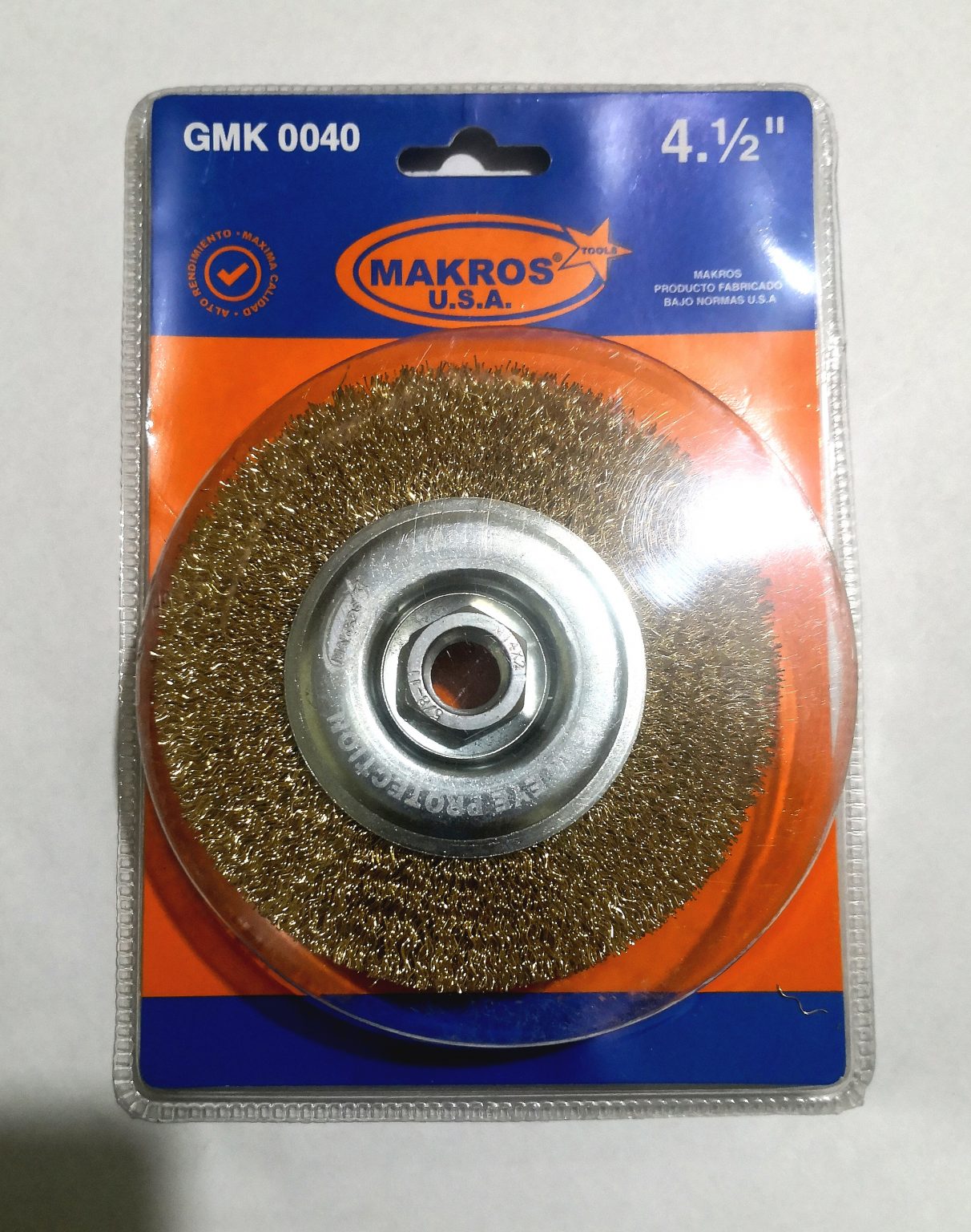 GRATA CIRCULAR LISA 4-1/2″ X 1″ COBRIZADA MARCA MAKROS